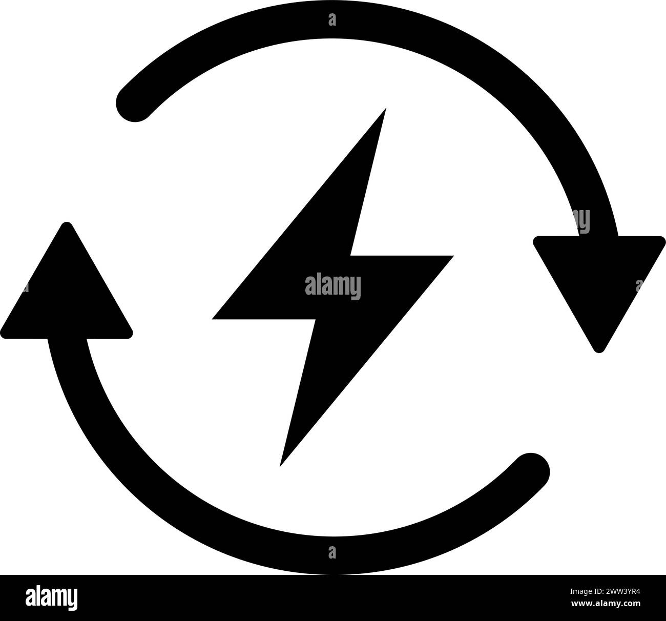 Recycle or electrical energy icon as renewable energy concept Stock ...