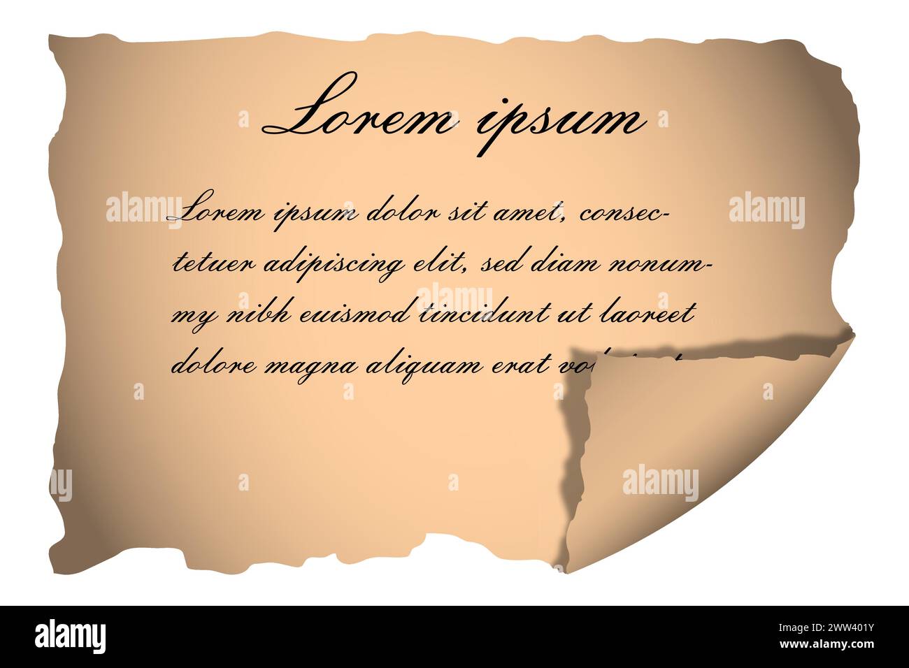 Ancient paper. A sheet of old paper. Papyrus from copy space. Vintage ...