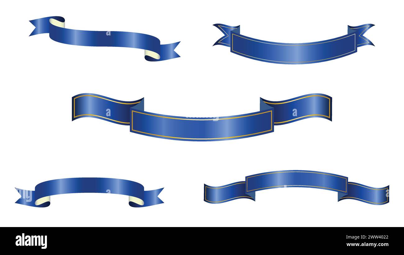 Set blue ribbons ribbon Cut Out Stock Images & Pictures - Alamy