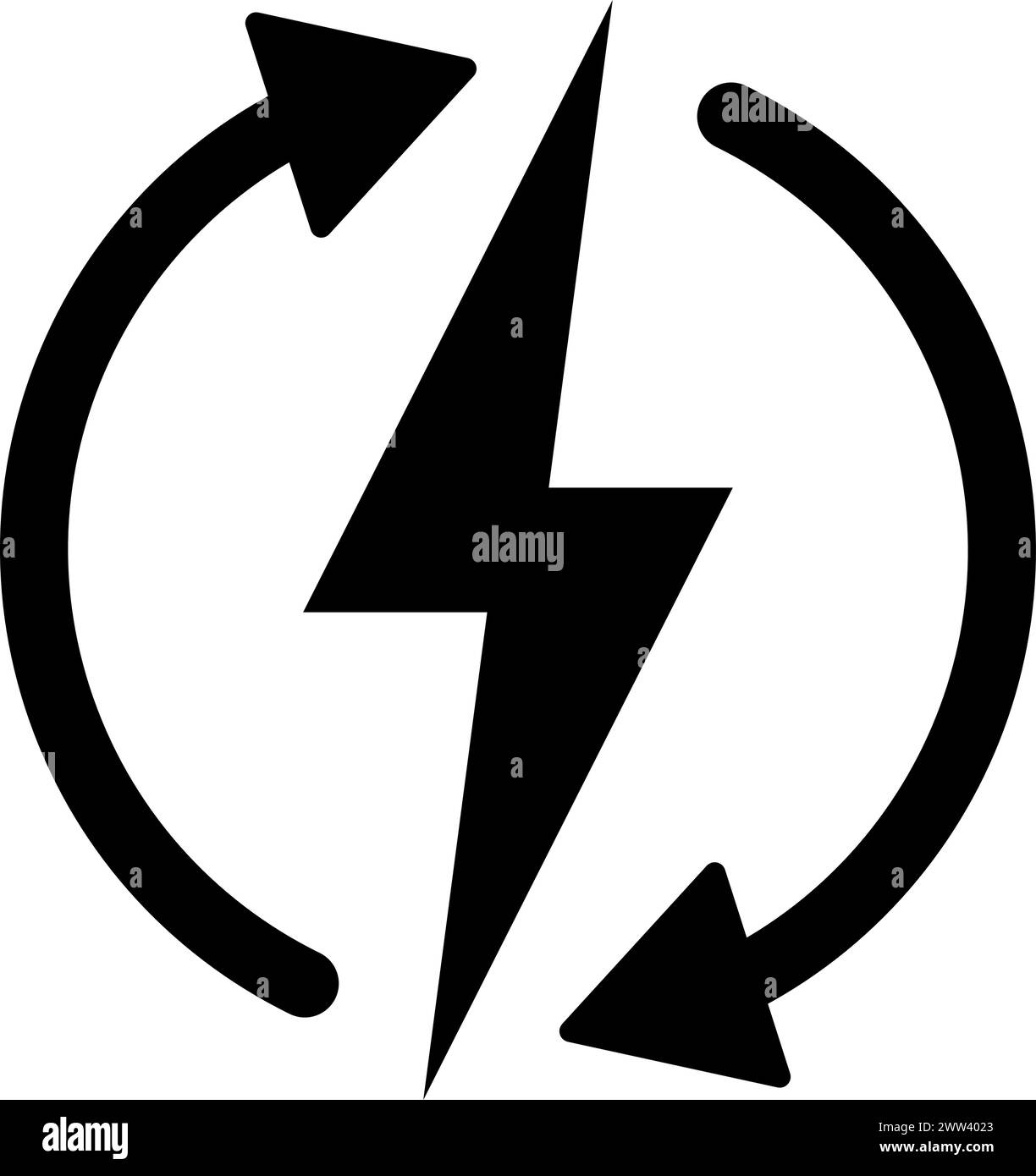 Vector Icon Of Renewable Energy As Eco And Electrical Energy Concept