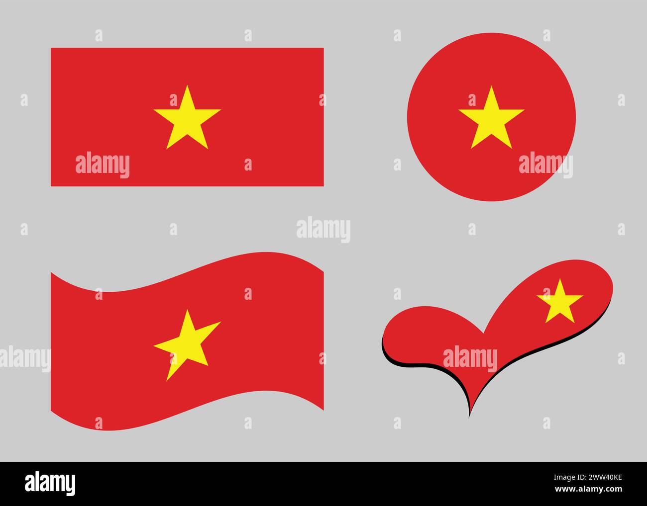 Vietnam flag. Flag of Vietnam in heart shape. Vietnam flag in circle shape. Country flag ...