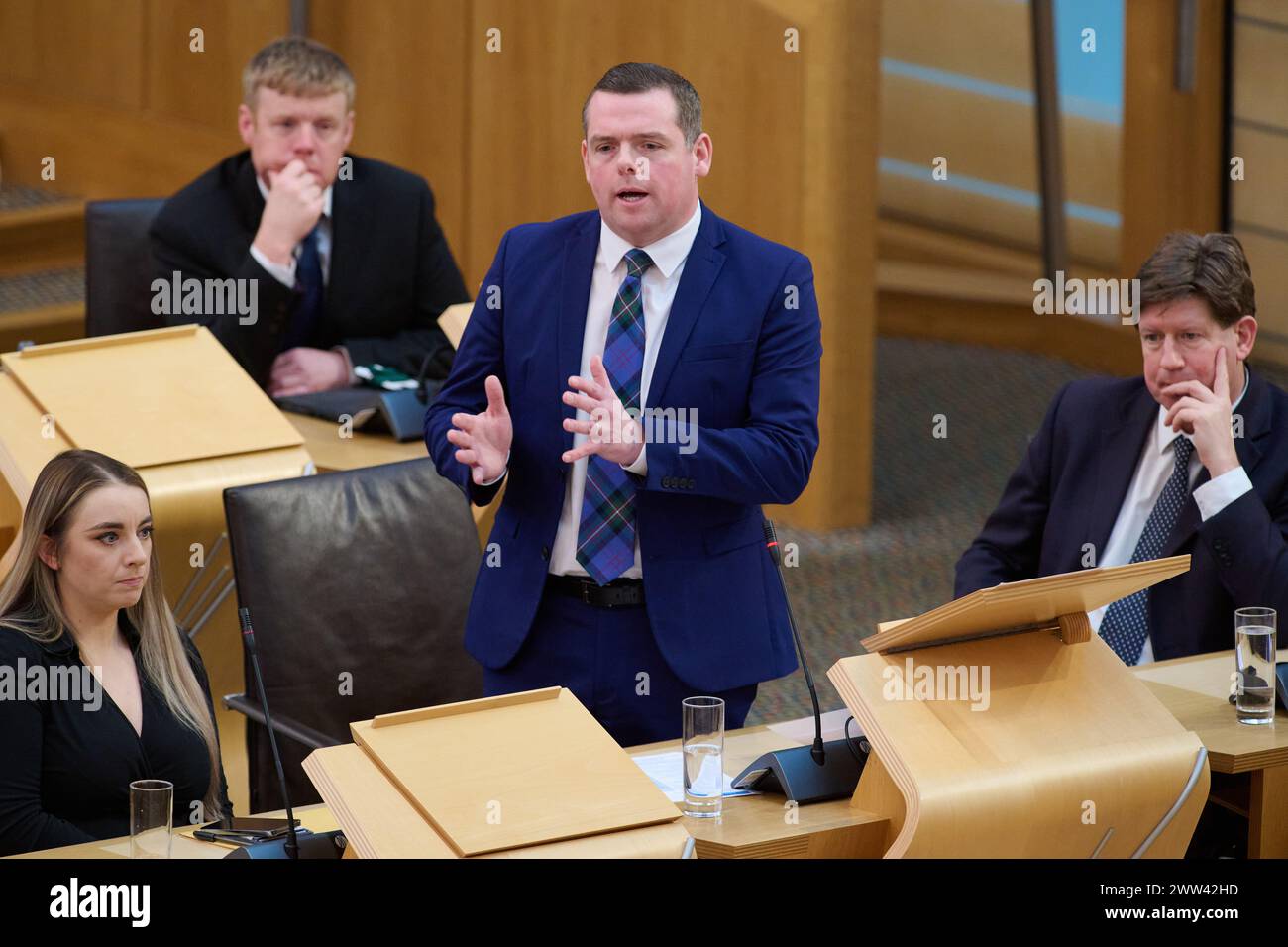 Edinburgh Scotland, UK 21 March 2024. Douglas Ross MSP at the Scottish ...