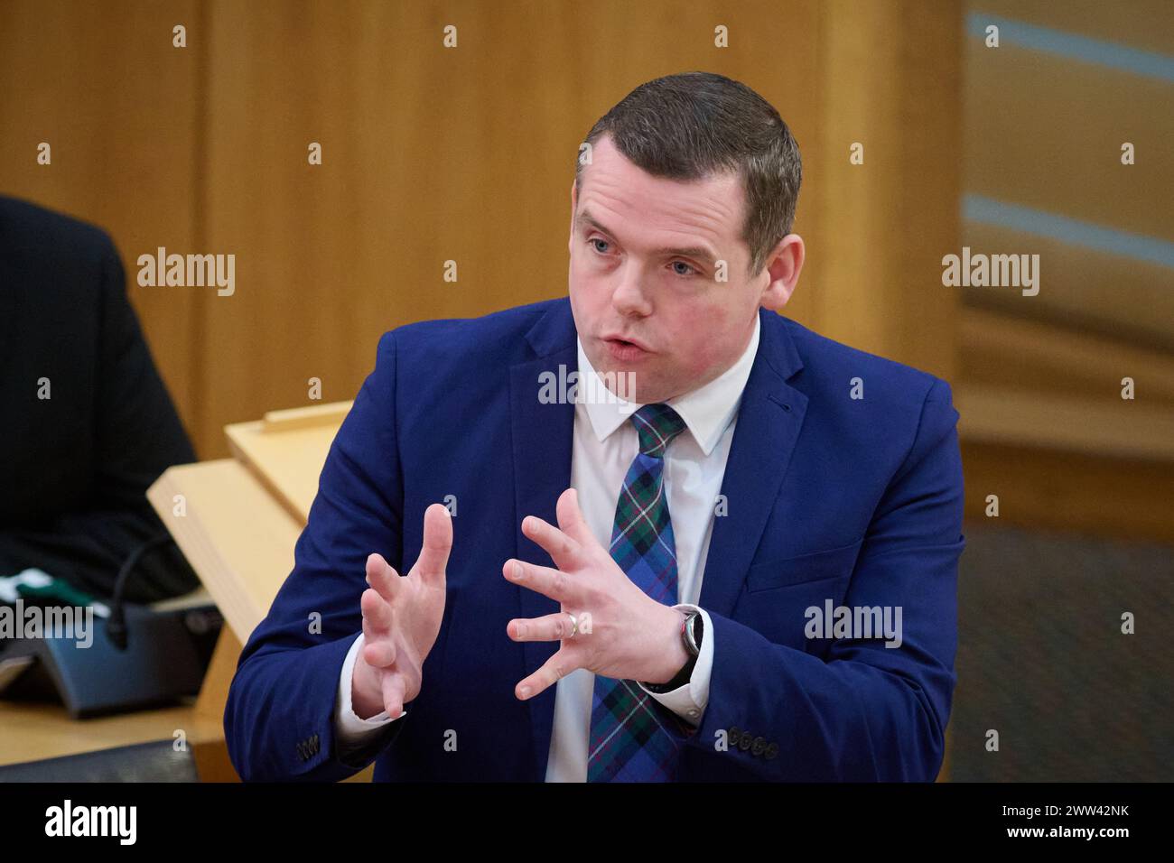 Edinburgh Scotland, UK 21 March 2024. Douglas Ross MSP at the Scottish ...