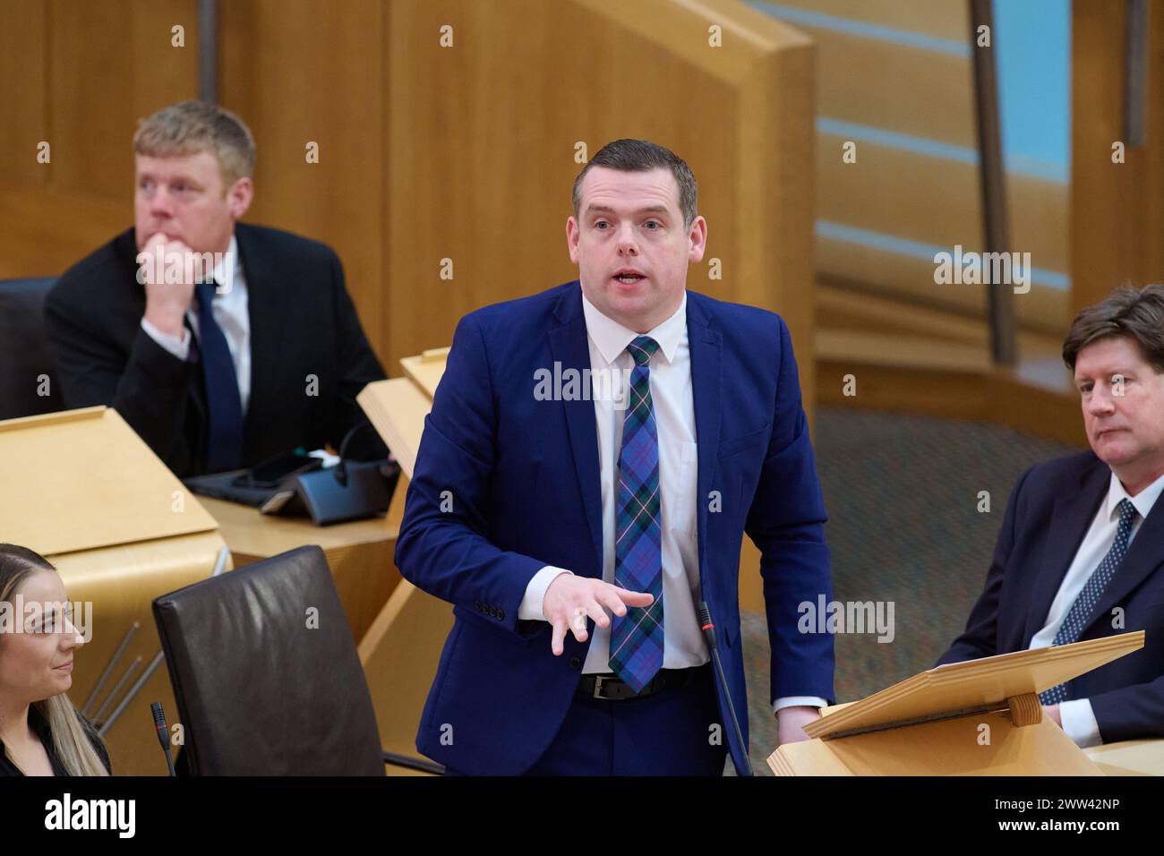 Edinburgh Scotland, UK 21 March 2024. Douglas Ross MSP at the Scottish ...