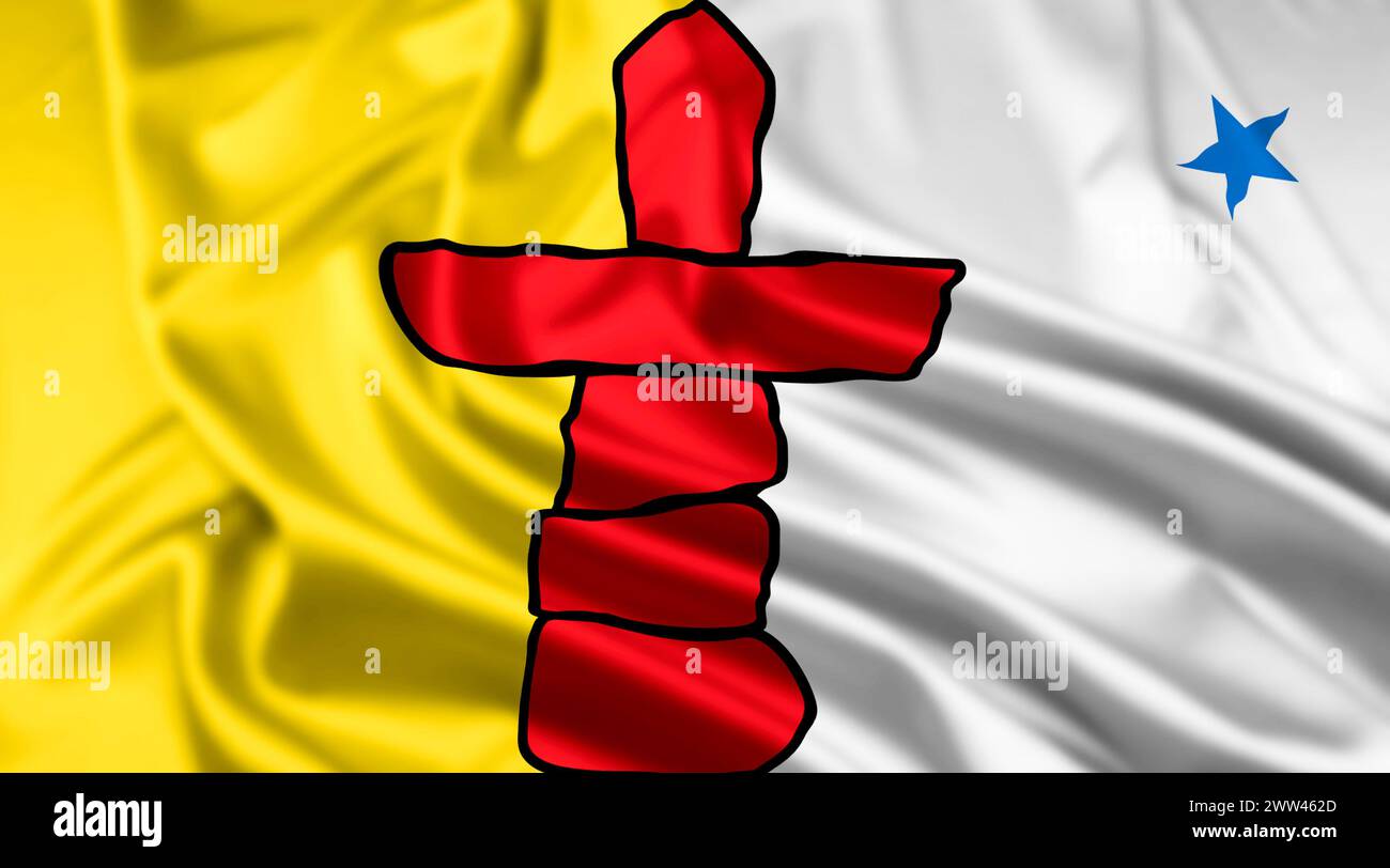 Flag of the Canadian Territory of Nunavut, with a Ripple Effect Stock ...