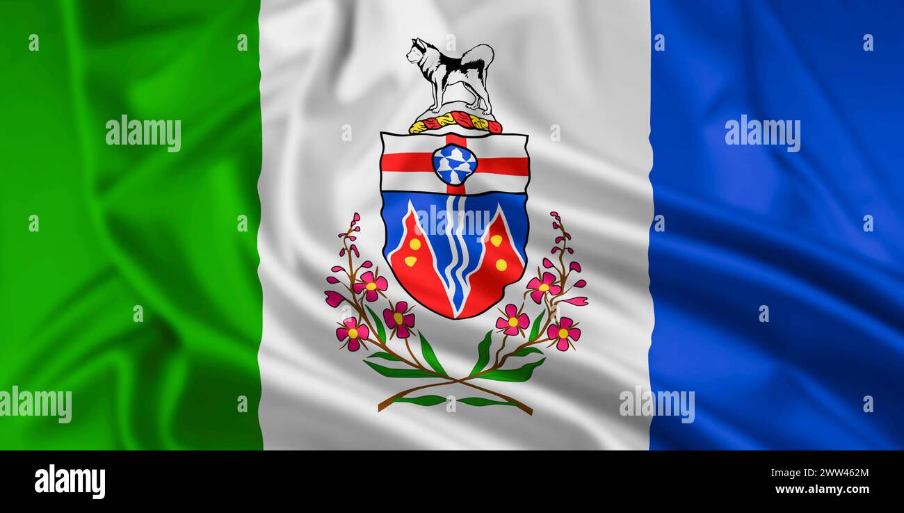 Flag of the Canadian territory of Yukon, with a Ripple Effect Stock ...