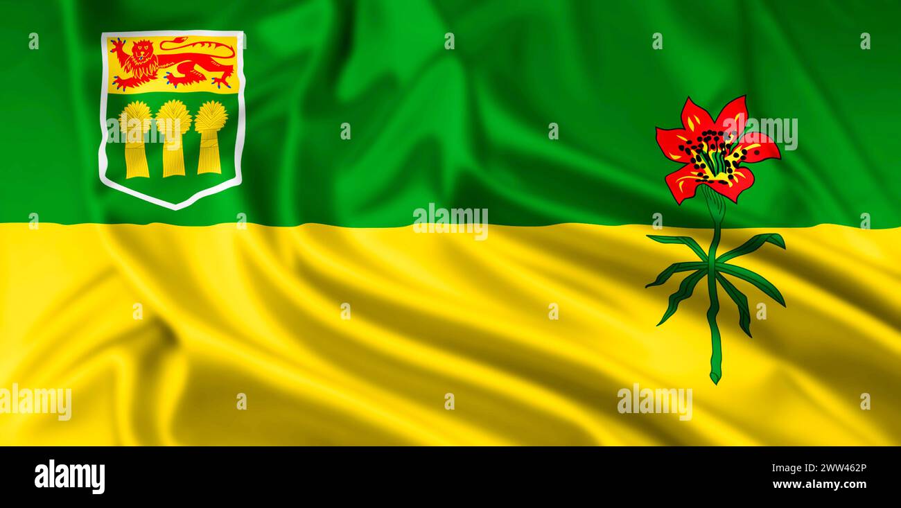 Flag of the Canadian Province of Saskatchewan, with a Ripple Effect ...