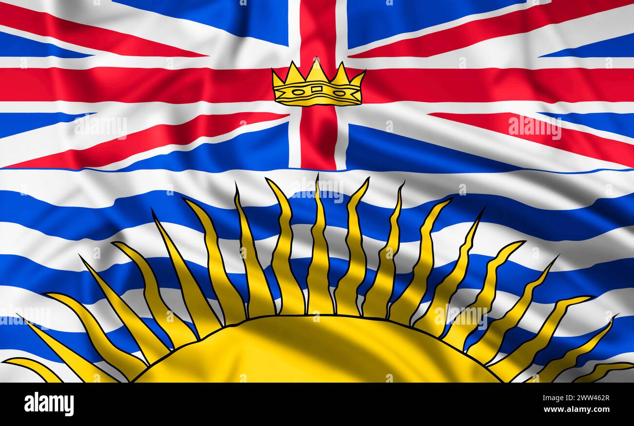 Flag of the Canadian Province of British Columbia, with a Ripple Effect ...