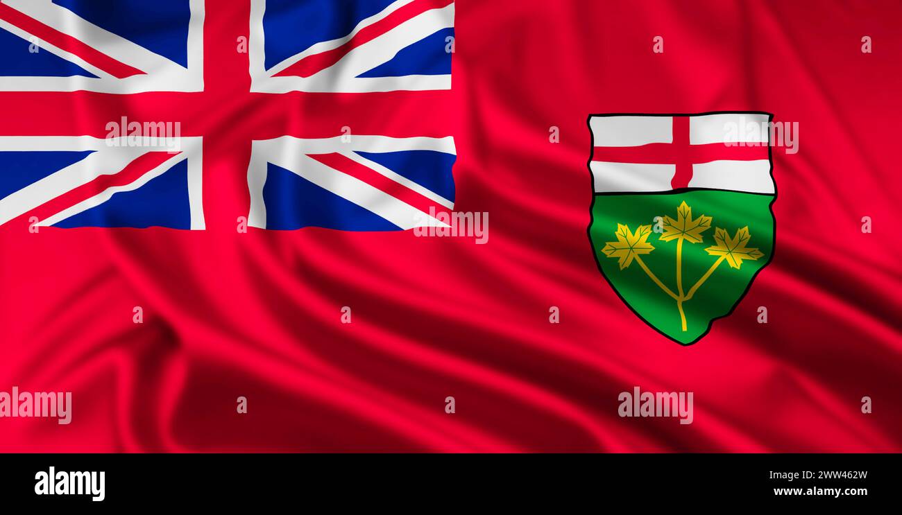 Flag of the Canadian Province of Ontario, with a Ripple Effect Stock ...