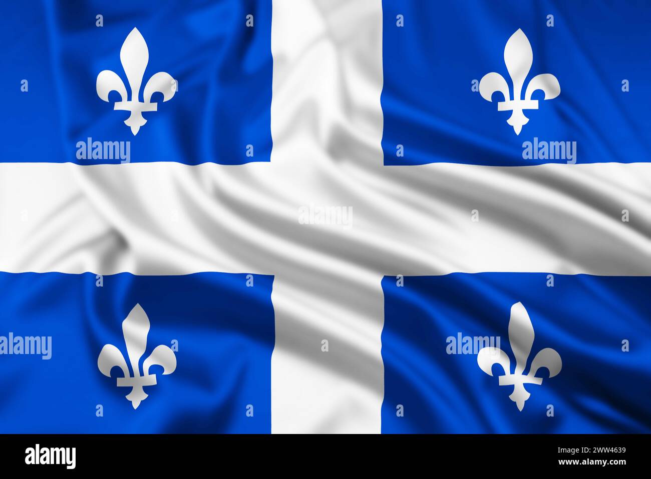 Flag of the Canadian Province of Quebec, with a Ripple Effect Stock ...