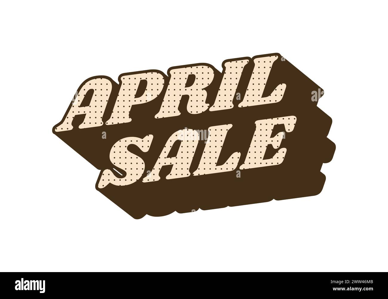 April sale. Text effect design in 3 dimension style Stock Vector Image ...