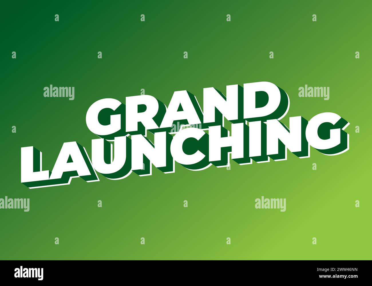 Grand launching. Text effect design in white green colors Stock Vector ...