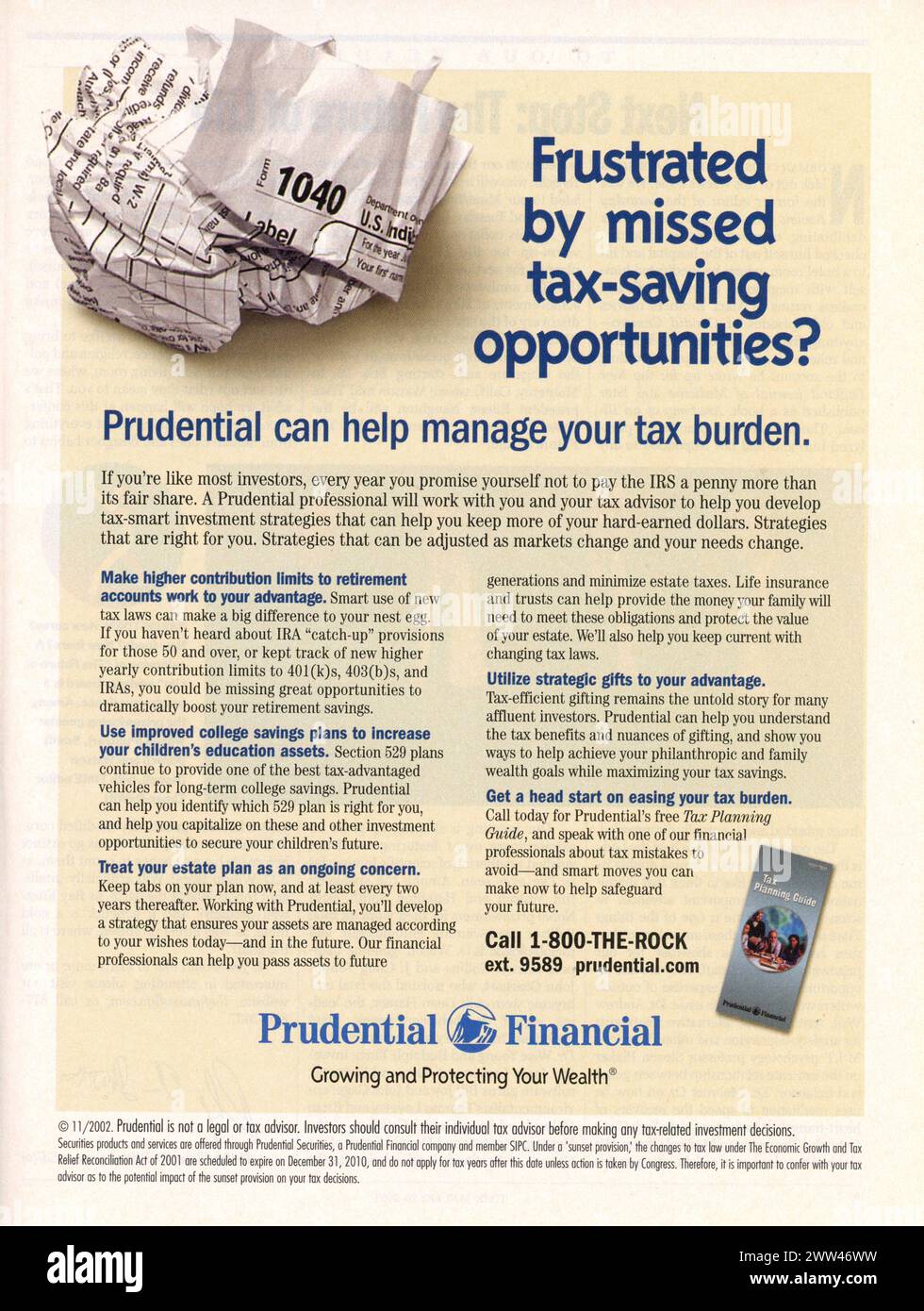 Vintage "Time" magazine 20 January 2003 issue advert, USA Stock Photo ...