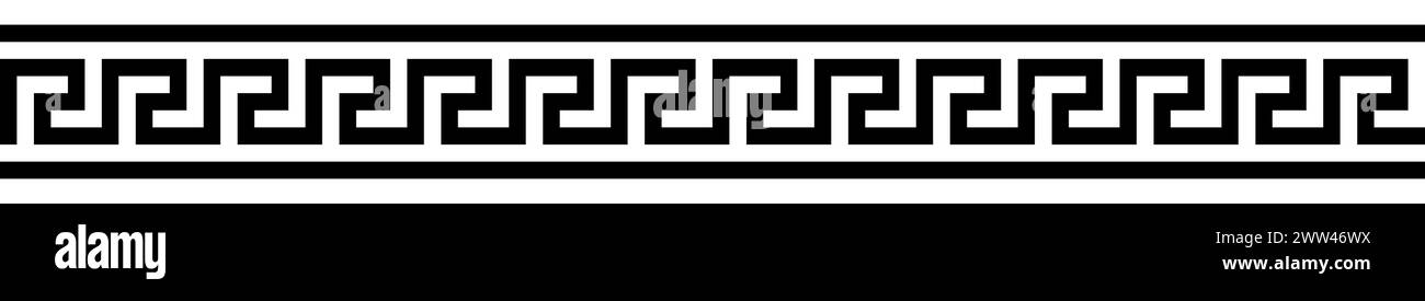 ancient Greek ornament - black and white vector illustration of ...