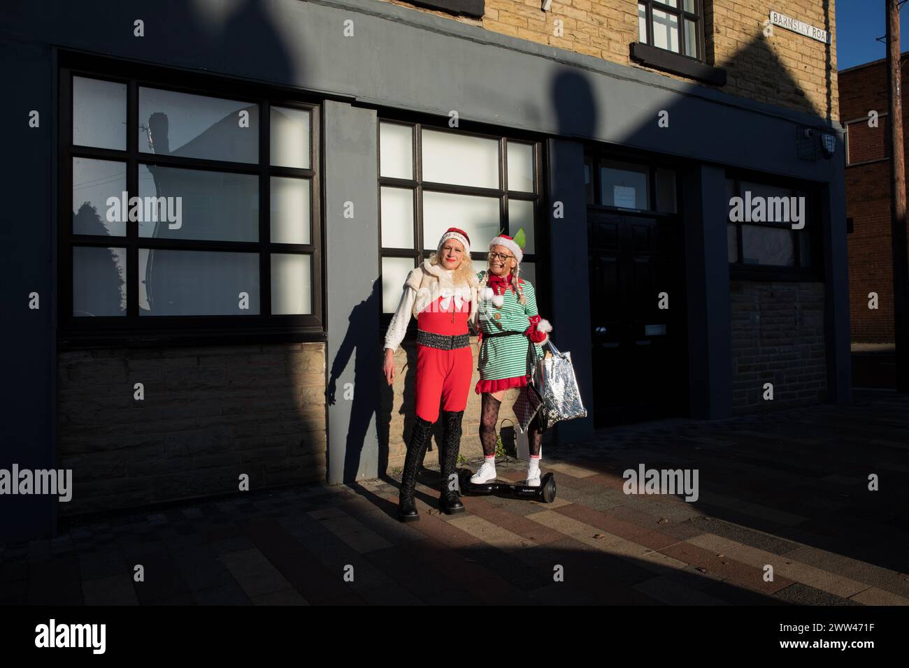 Tracey Decarolis (a Goldhtorpe resident), dressed as an Elf and Amanda ...