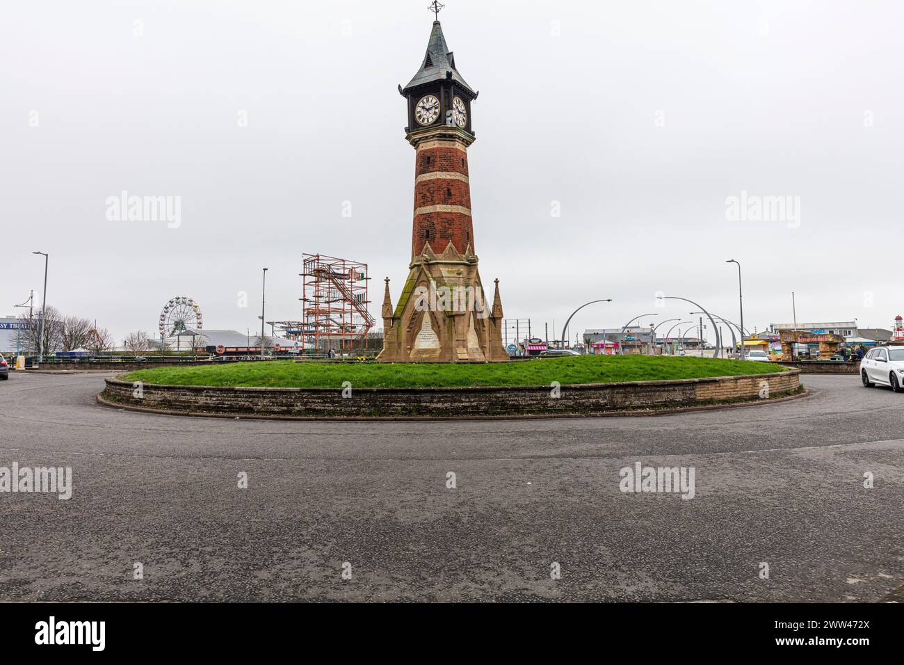 Skegness clock tower, clock tower, roundabout, skegness, Lincolnshire ...