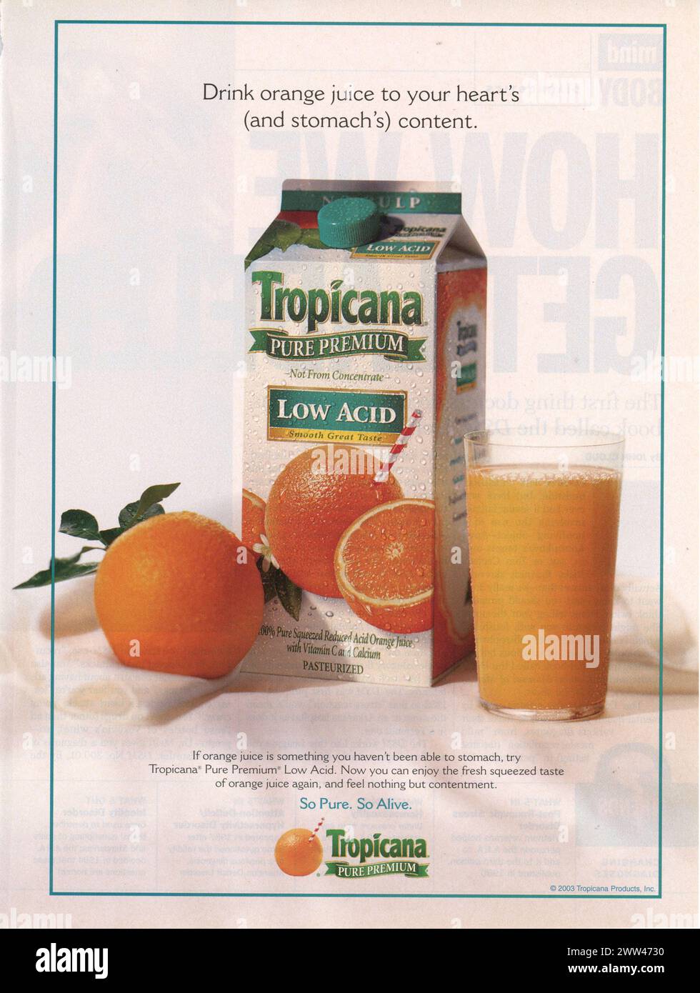 Vintage "Time" magazine 20 January 2003 issue advert, USA Stock Photo ...