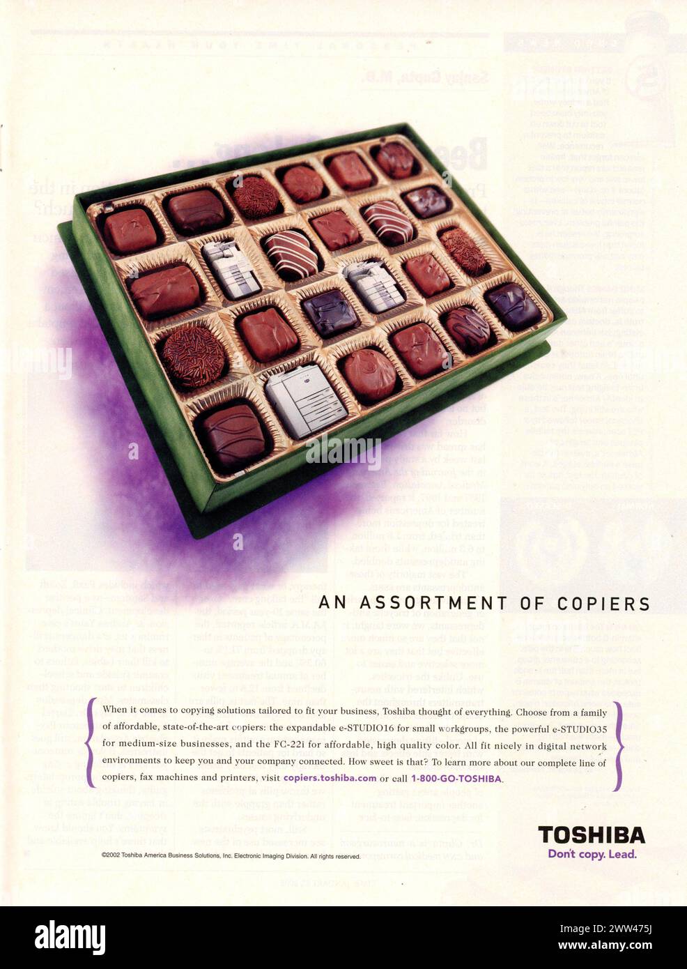 Vintage "Time" magazine 21 January 2002 issue advert, USA Stock Photo ...
