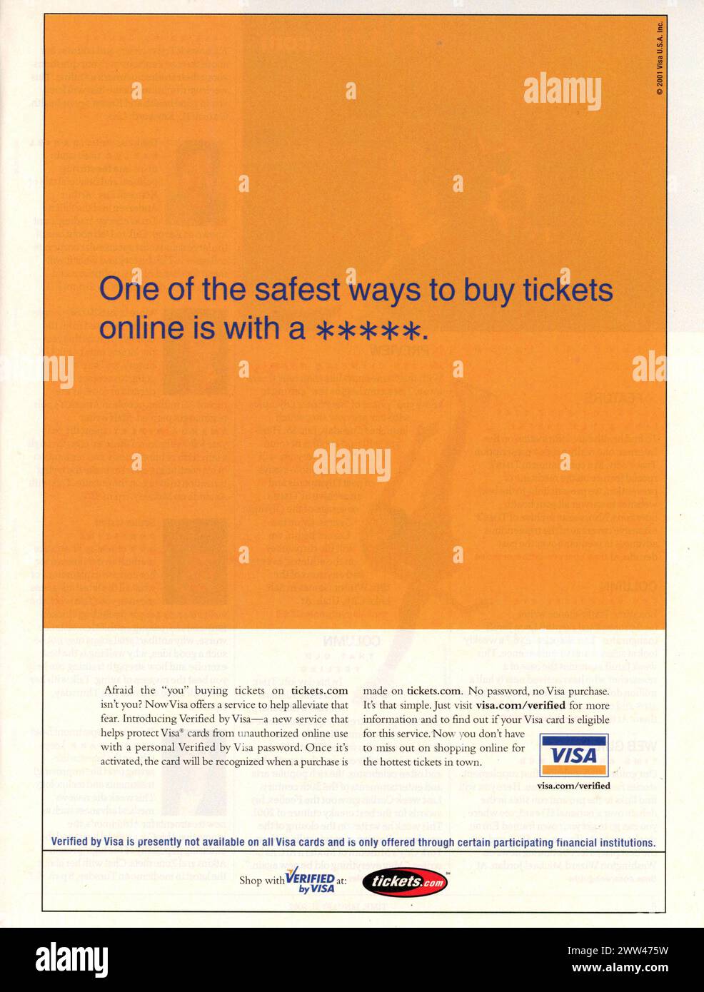 Vintage "Time" magazine 21 January 2002 issue advert, USA Stock Photo ...