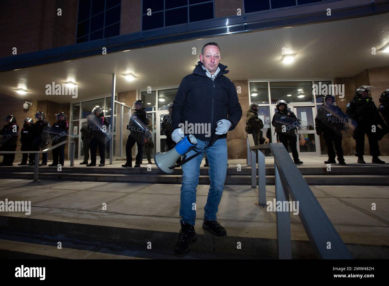 John Efford Junior, one of the lead organizers of a demonstration that ...