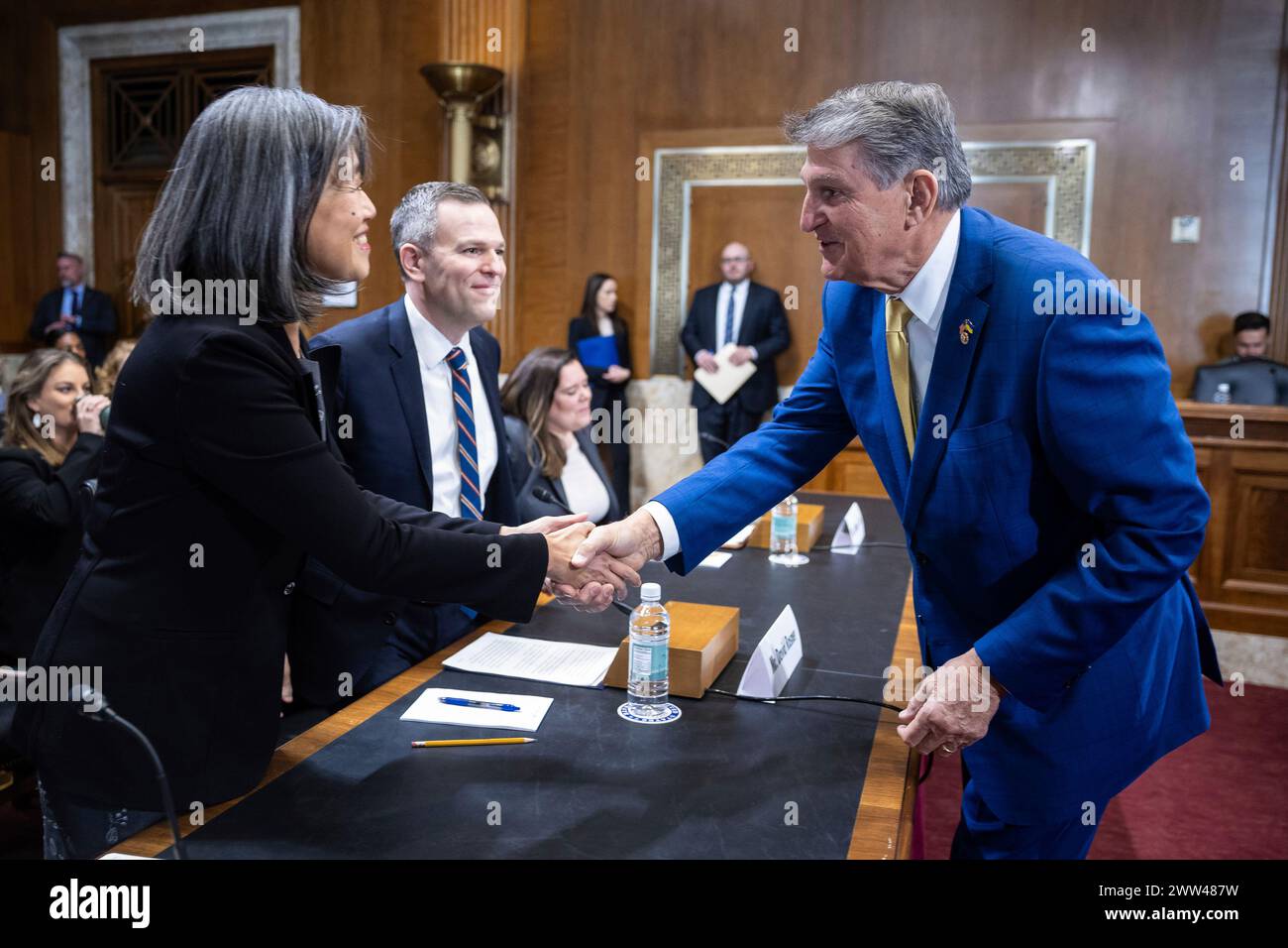 At the witness table, from left, Judy Chang, David Rosner, and Lindsay ...