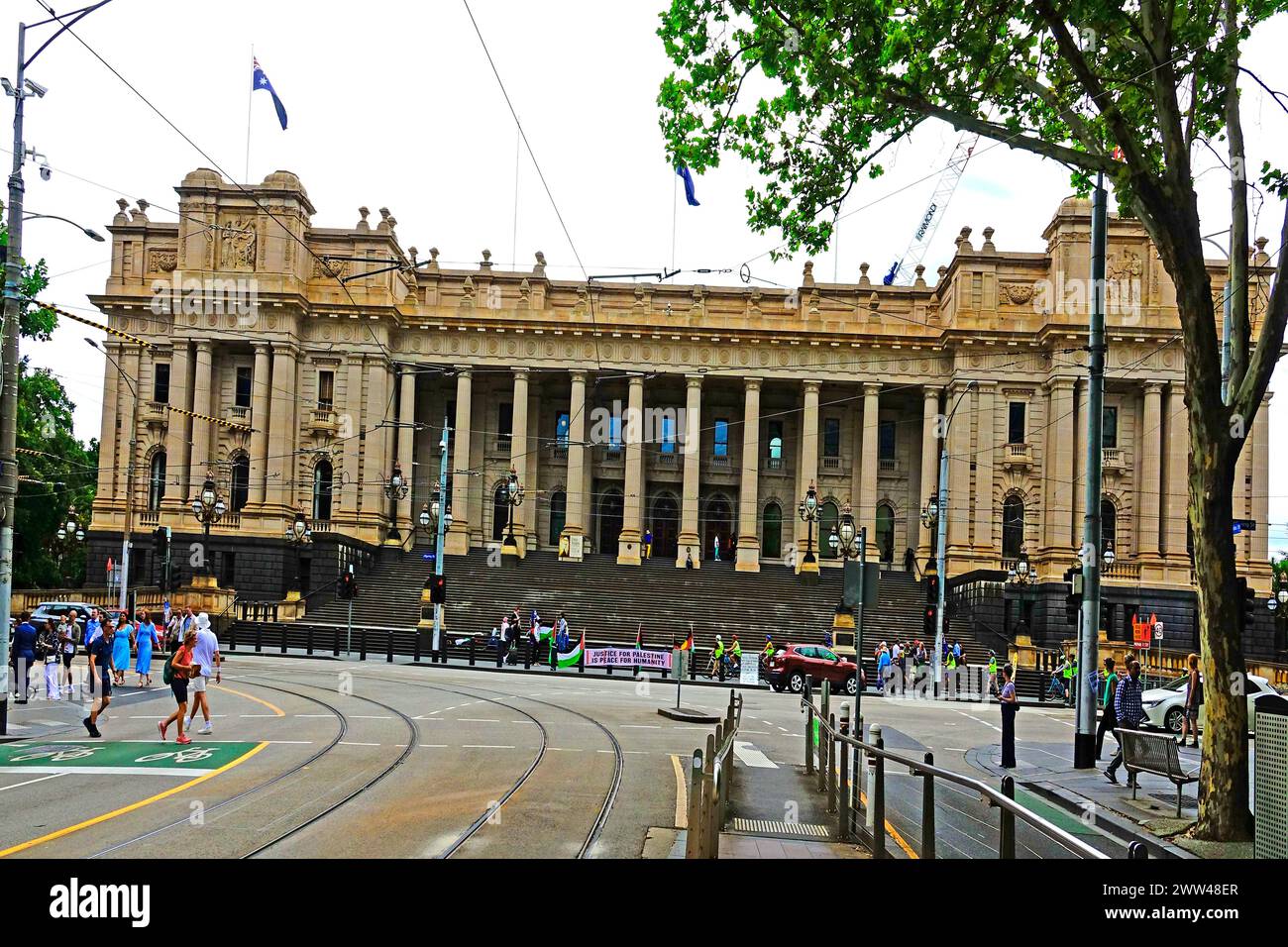 Parliament Building Melbourne Australia Victoria Port Phillip Bay ...