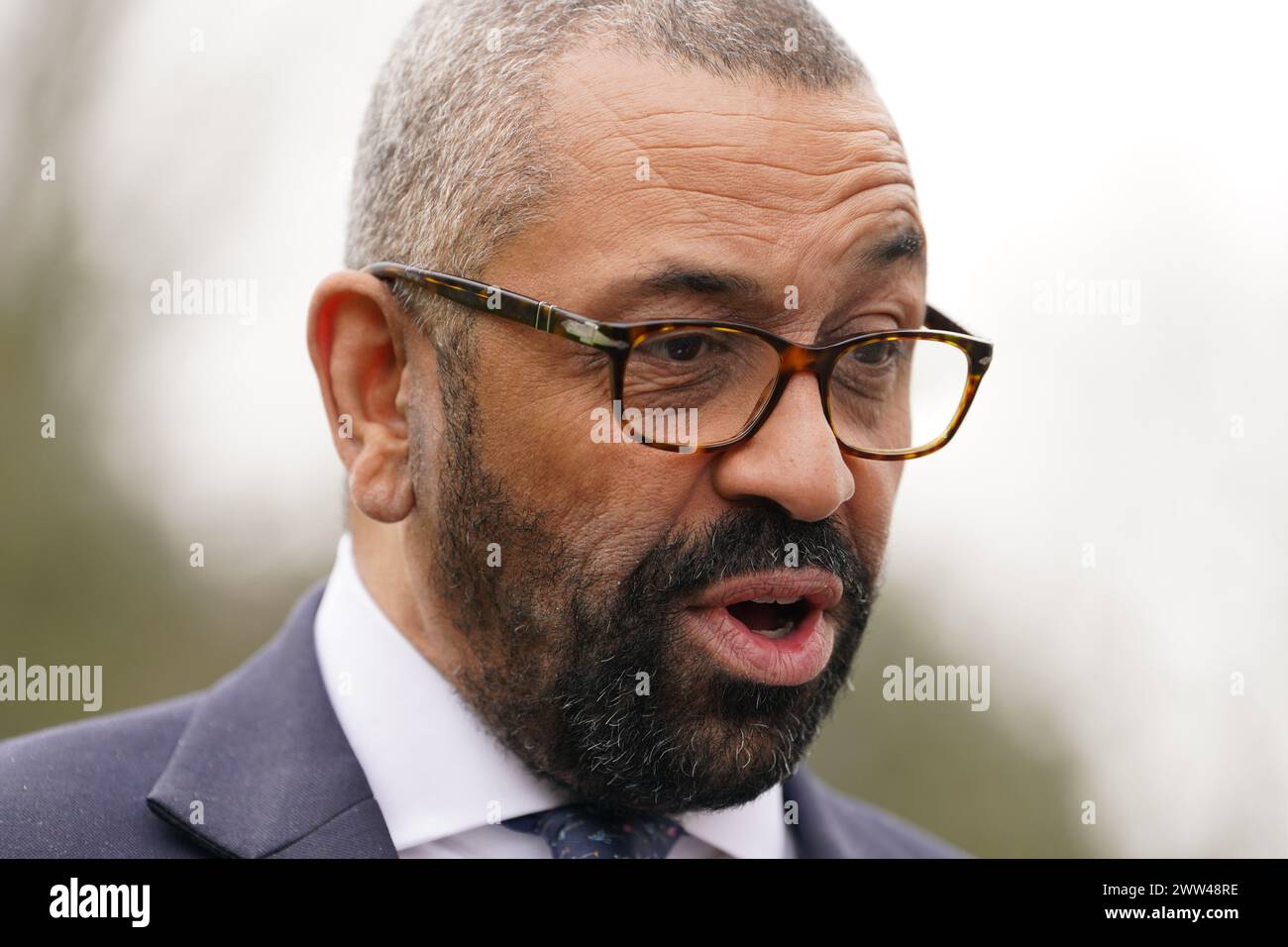 Home Secretary James Cleverly during a visit to Sussex Police ...