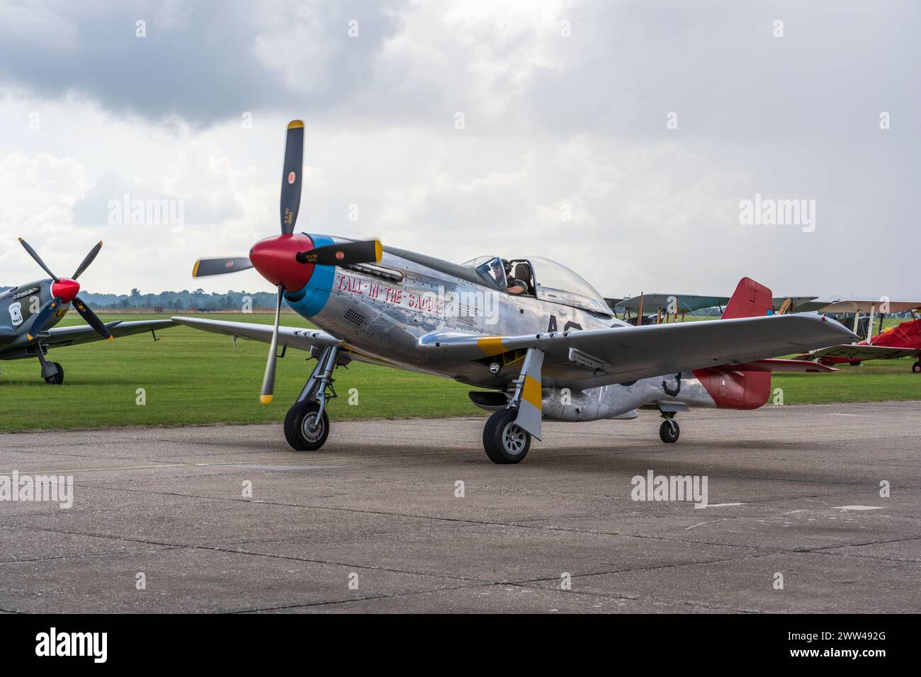 North American P-51D Mustang “Tall in the Saddle” taxiing at Duxford ...