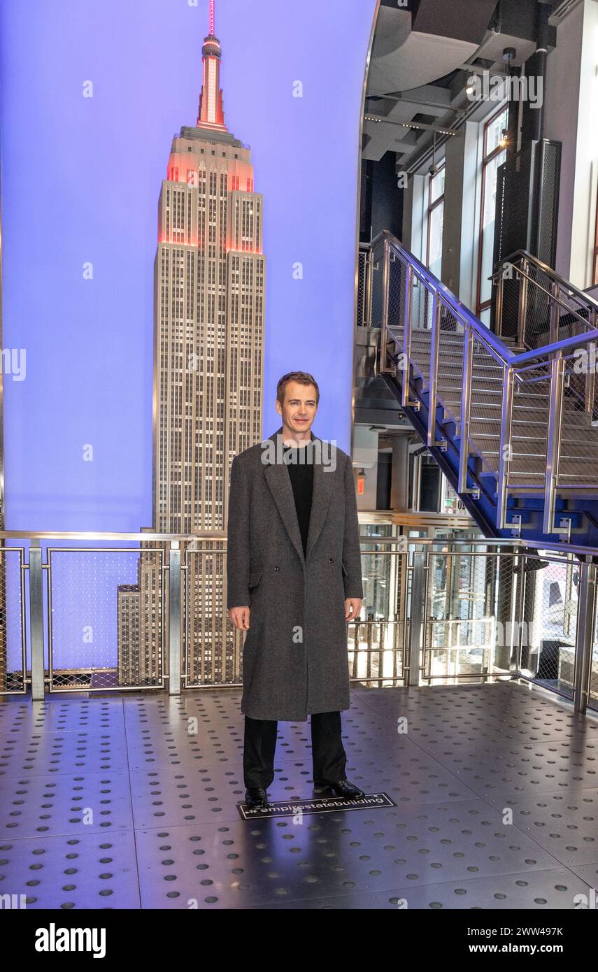 Hayden Christensen visits Empire State Building in New York on March 21 ...