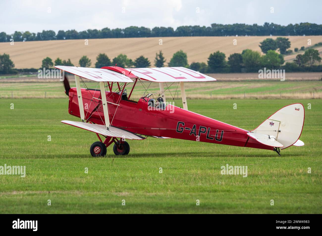 De Havilland DH-82A Tiger Moth II G-APLU taxiing for take off at ...