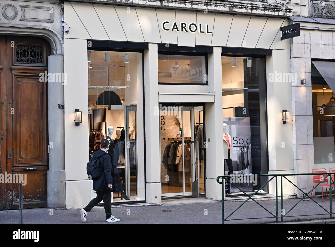 Lyon, France. 27th Jan, 2024. Caroll Illustration of commercial signs ...