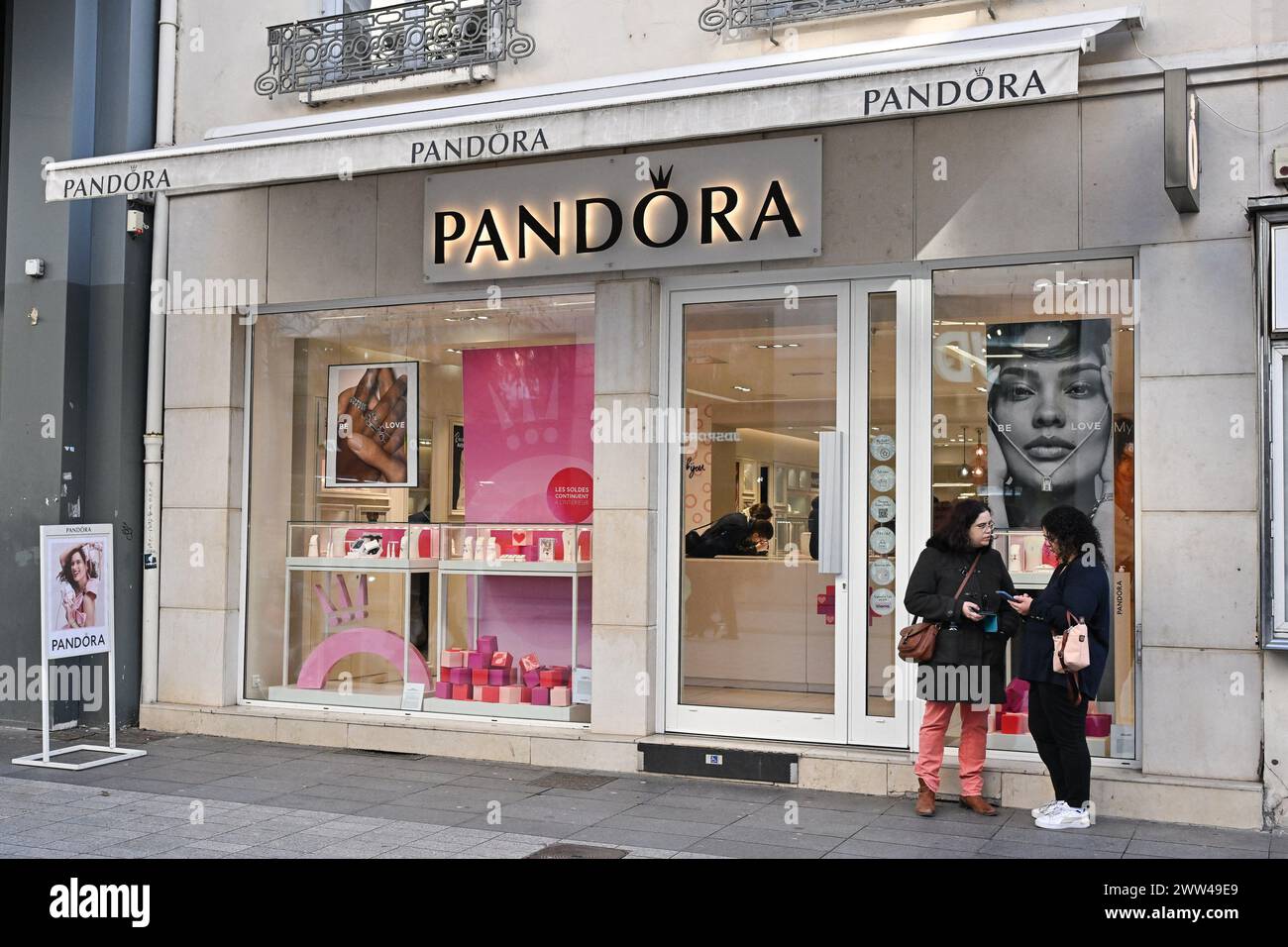 Pandora Illustration of commercial signs and shops in Lyon, France on ...