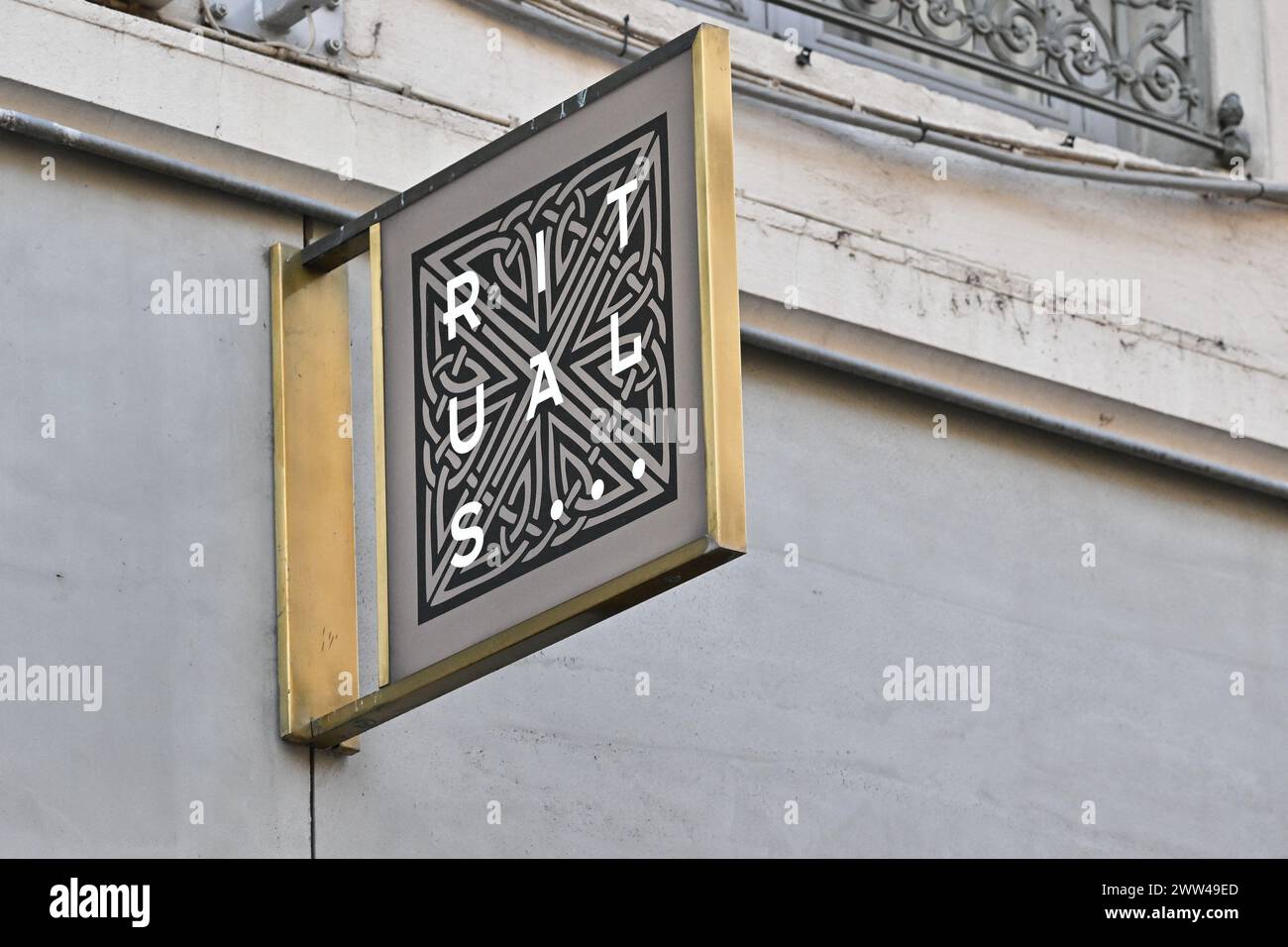 Rituals Illustration of commercial signs and shops in Lyon, France on ...