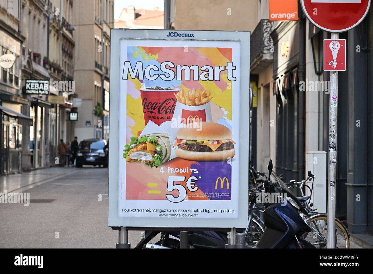 Mcdonalds Ad Illustration of commercial signs and shops in Lyon, France ...