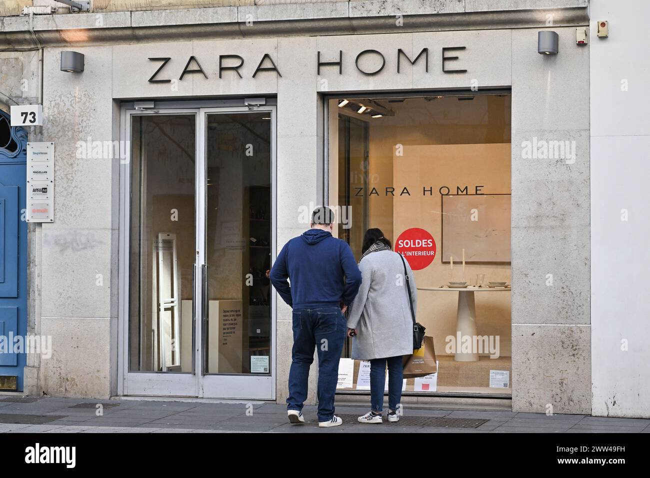 Zara Home Illustration of commercial signs and shops in Lyon, France on ...