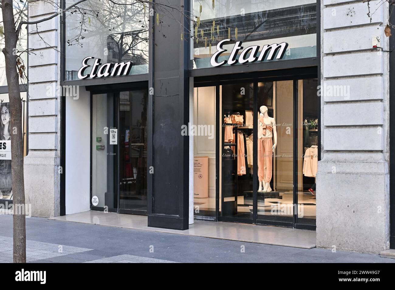 Etam Illustration of commercial signs and shops in Lyon, France on ...