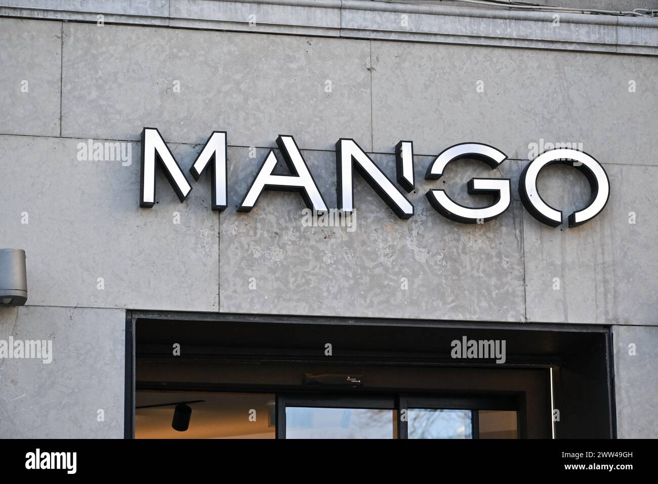 Mango Illustration of commercial signs and shops in Lyon, France on ...