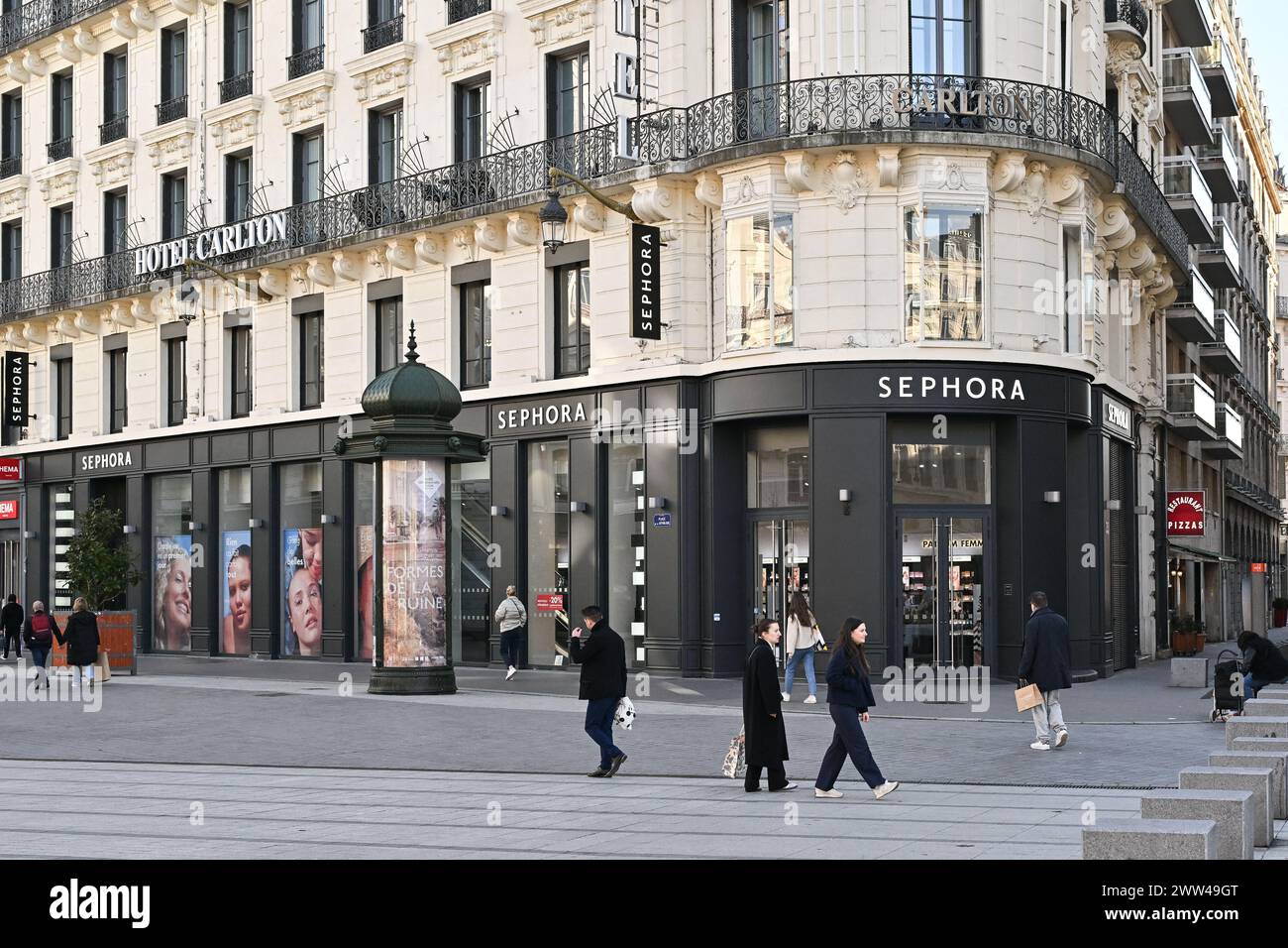 Sephora Illustration of commercial signs and shops in Lyon, France on ...