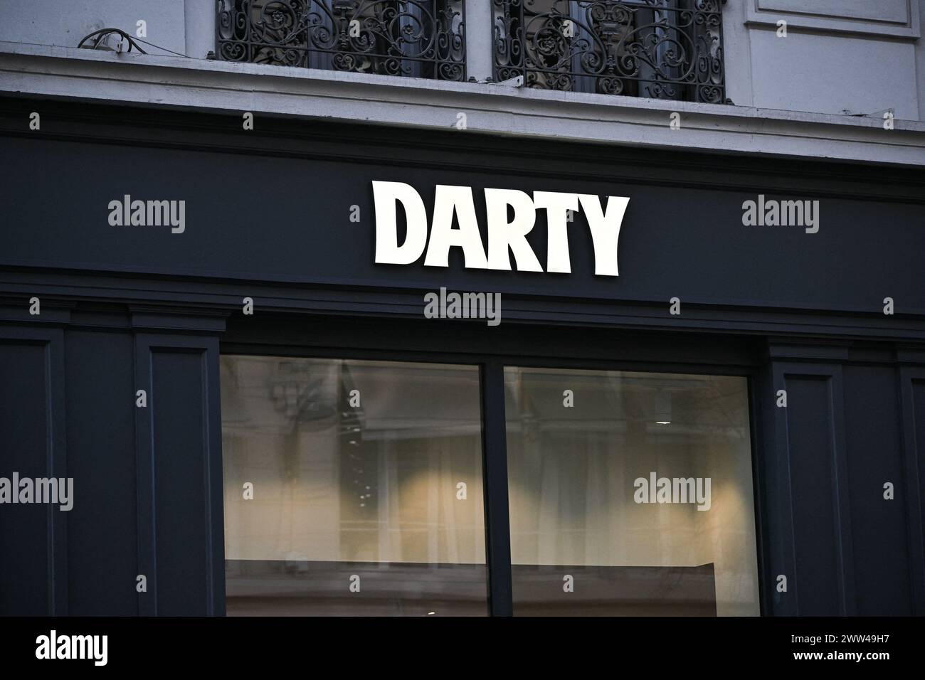 Darty Illustration of commercial signs and shops in Lyon, France on ...