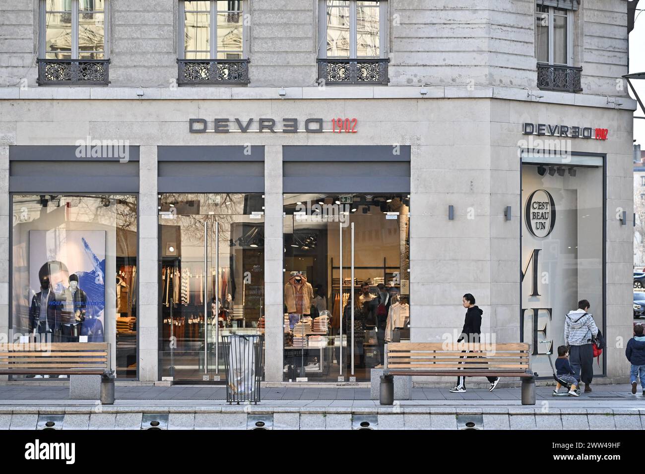 Devred 1902 Illustration of commercial signs and shops in Lyon, France on January 27, 2024 ...