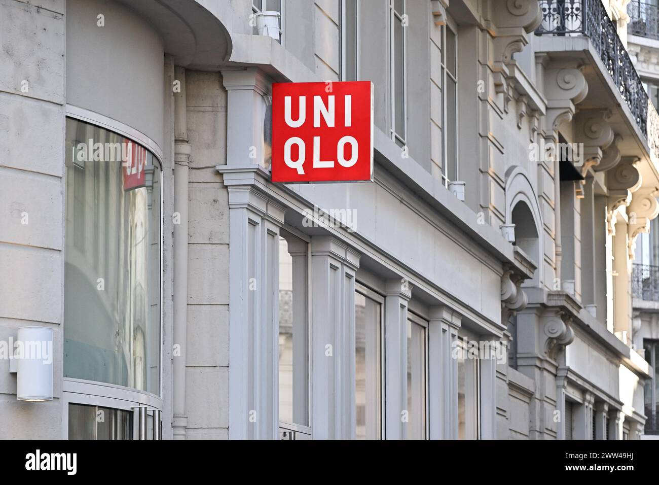 Uniqlo Illustration of commercial signs and shops in Lyon, France on ...