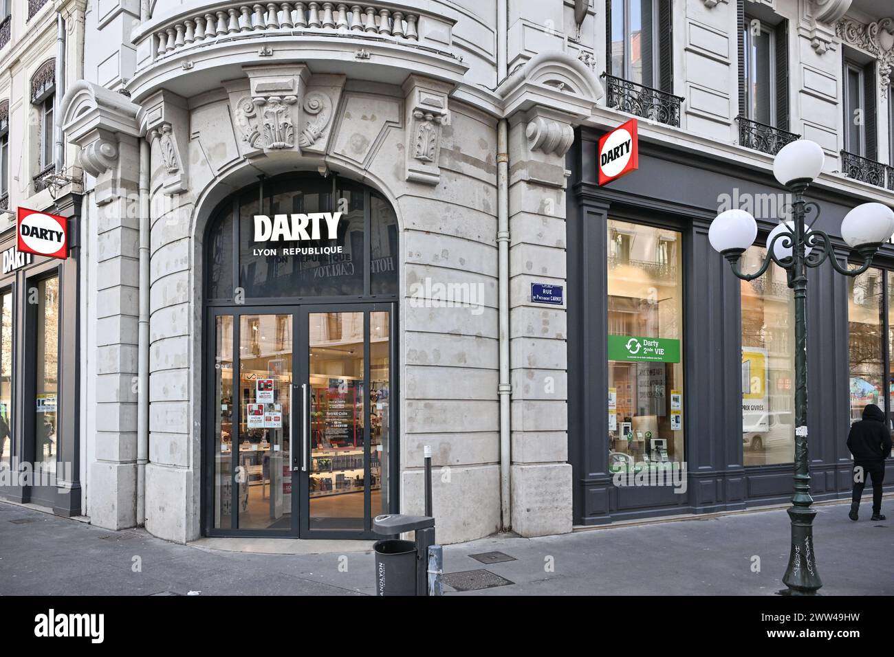 Darty Illustration of commercial signs and shops in Lyon, France on ...