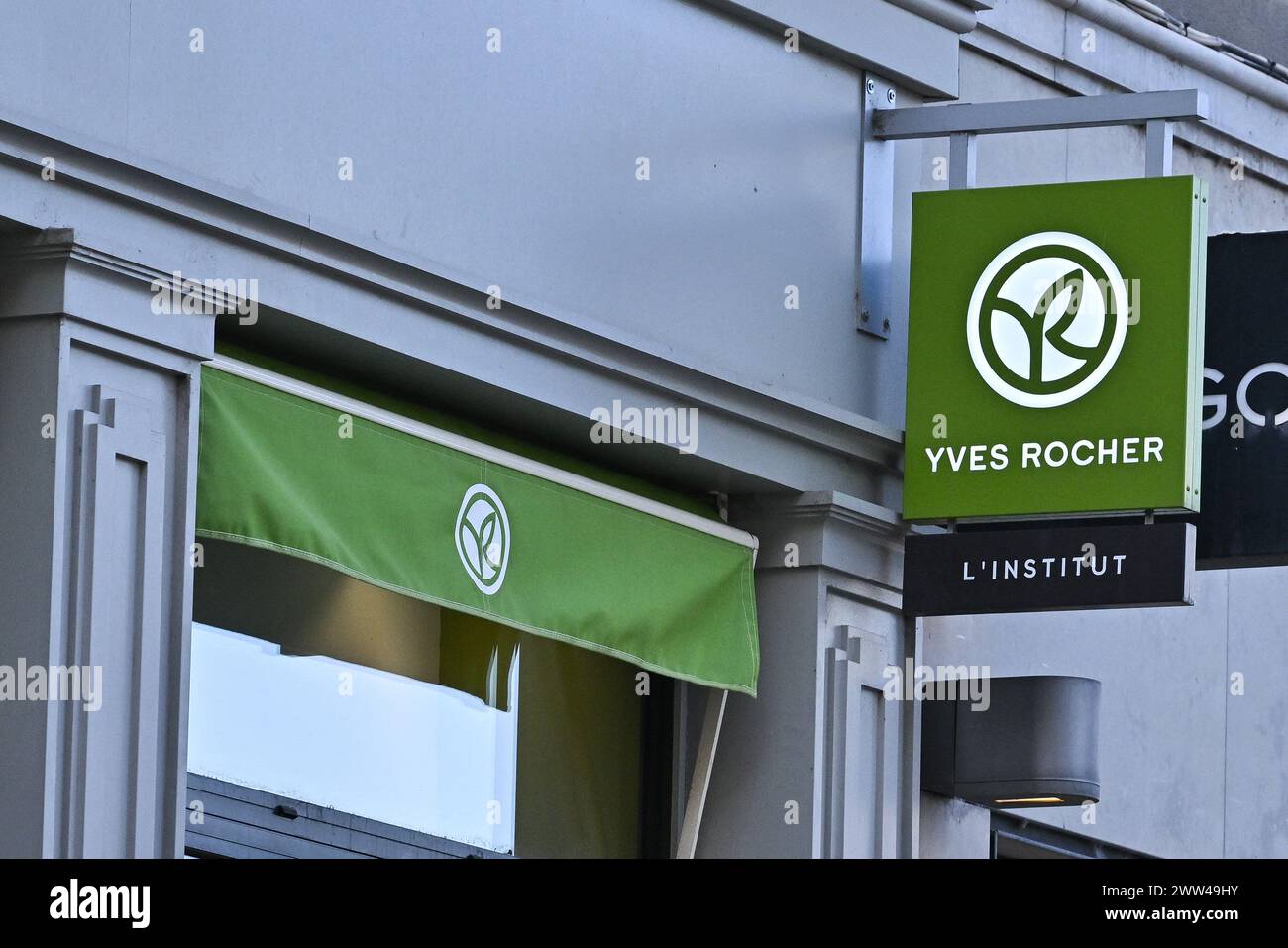 Yves Rocher Illustration of commercial signs and shops in Lyon, France ...