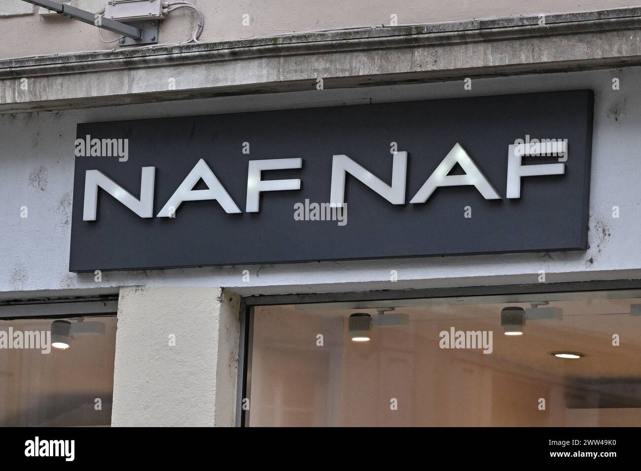 Naf Naf Illustration of commercial signs and shops in Lyon, France on ...