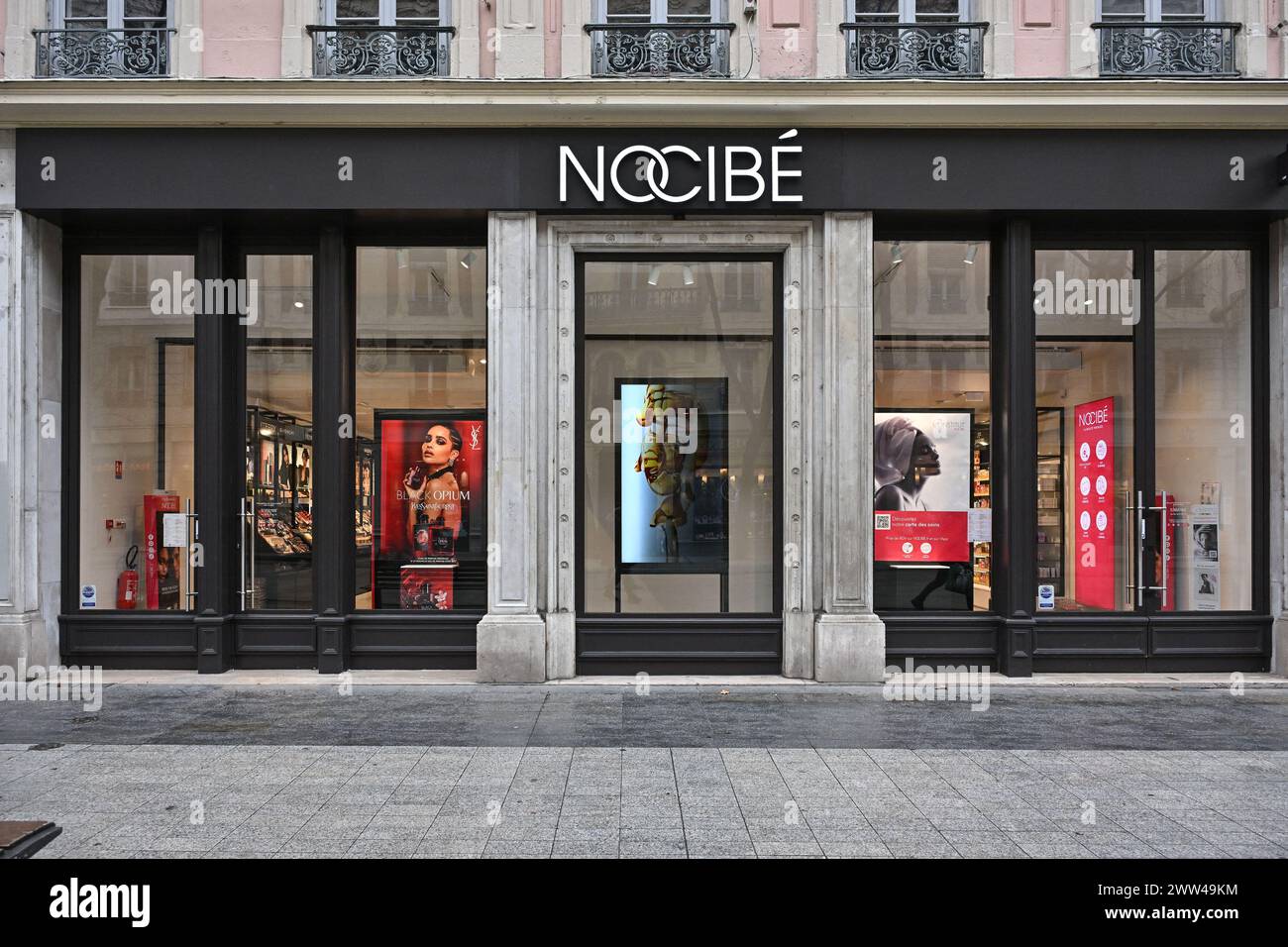 Nocibé Illustration of commercial signs and shops in Lyon, France on ...