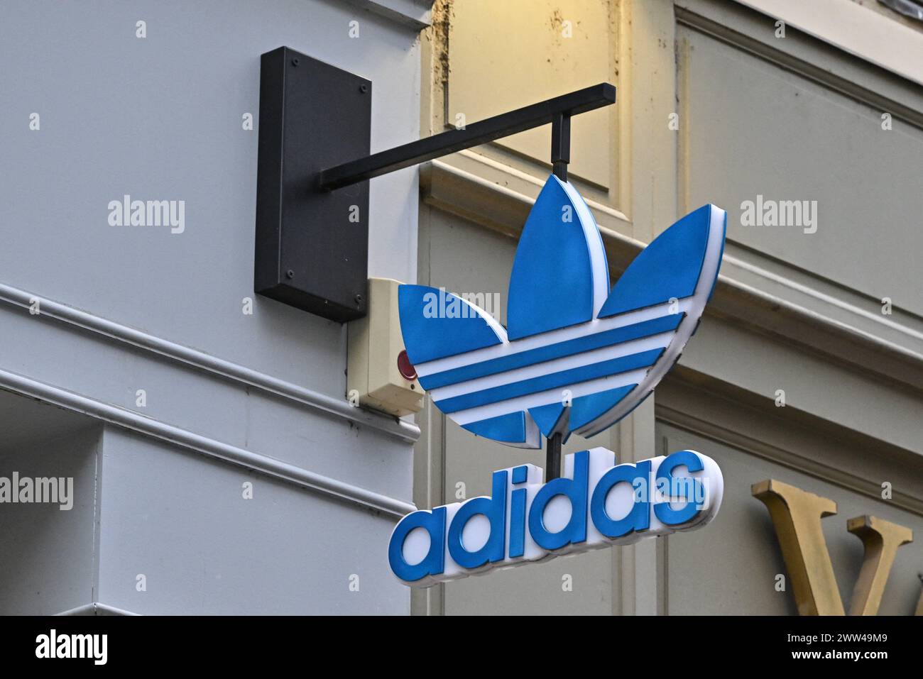 Adidas Illustration of commercial signs and shops in Lyon, France on ...