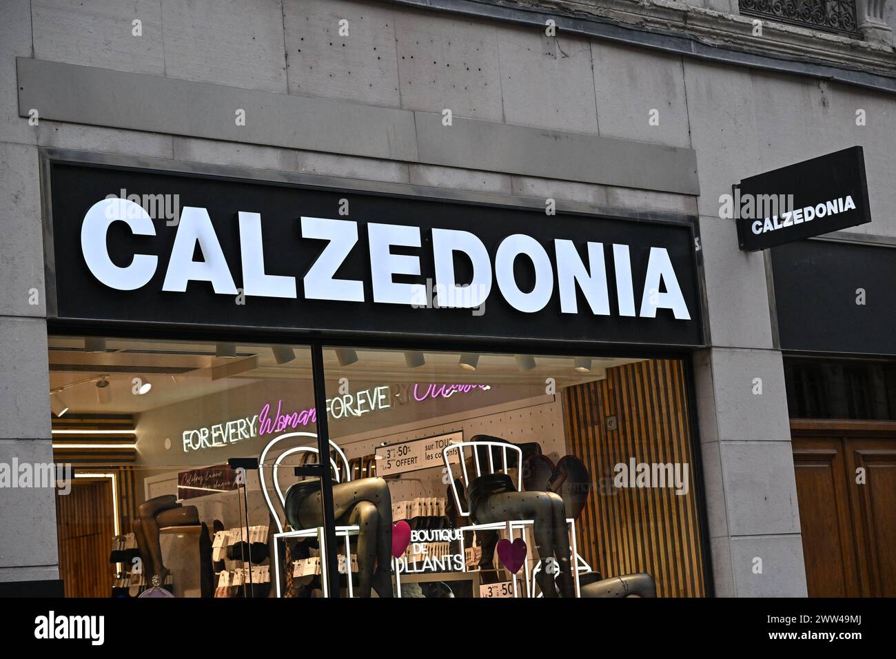 Calzedonia Illustration of commercial signs and shops in Lyon, France ...