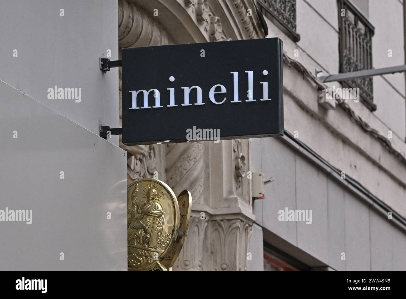 Minelli Illustration of commercial signs and shops in Lyon, France on ...