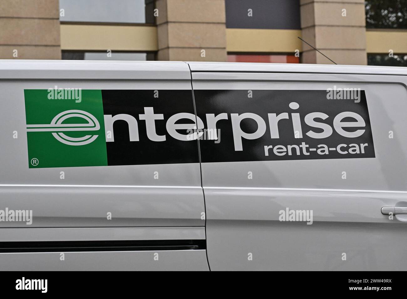 Enterprise Rent a Car Illustration of commercial signs and shops in ...
