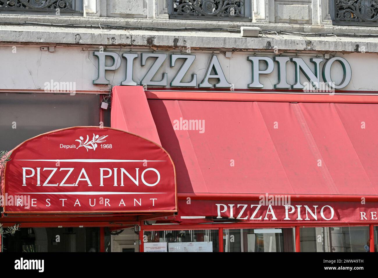 Pizza Pino Restaurant Illustration of commercial signs and shops in ...